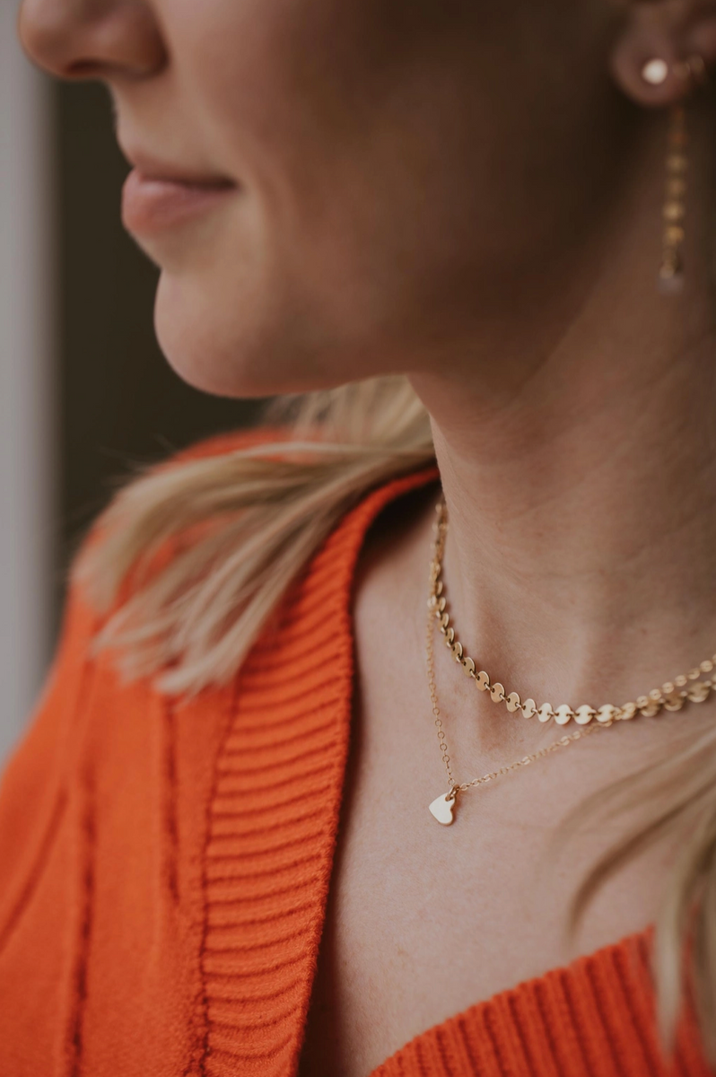 hello adorn tiny heart necklace | 14kt gold fill + sterling silver ...